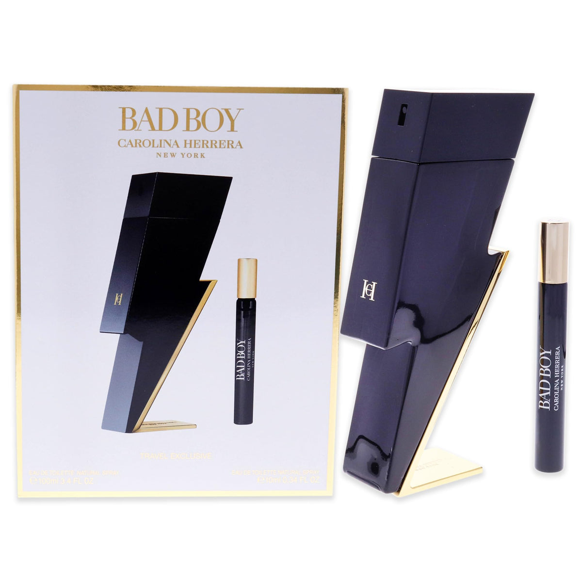 CAROLINA HERRERA BAD BOY SET 3.4 OZ EDT + MINI – ilarret perfumes